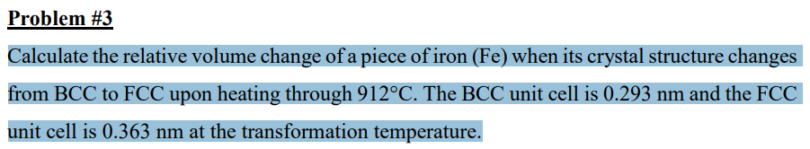 Solved Calculate the relative volume change of a piece of | Chegg.com