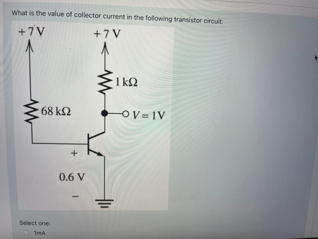 Solved What is the value of collector current in the | Chegg.com