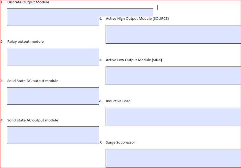 Solved 1. Discrete Output Module 4. Active High Output | Chegg.com