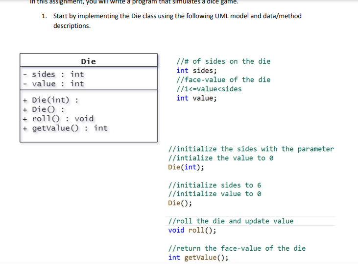 Solved assignment, yo a program imulates a dice game. 1. | Chegg.com