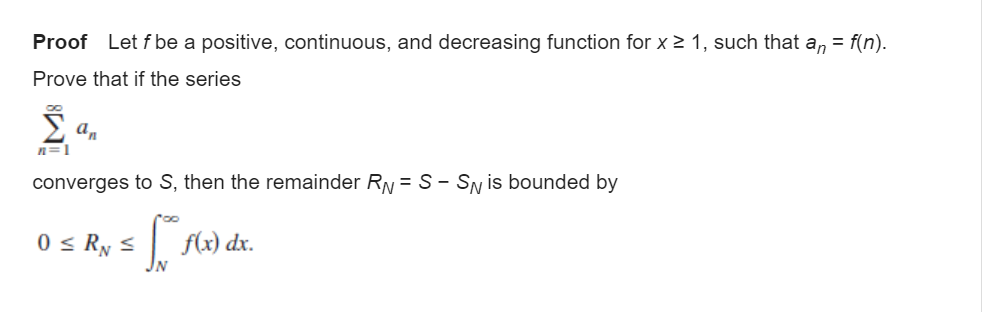 Solved Proof Let F Be A Positive Continuous And Decreasing