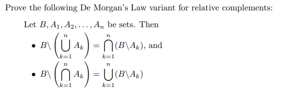 Solved Prove the following De Morgan's Law variant for | Chegg.com