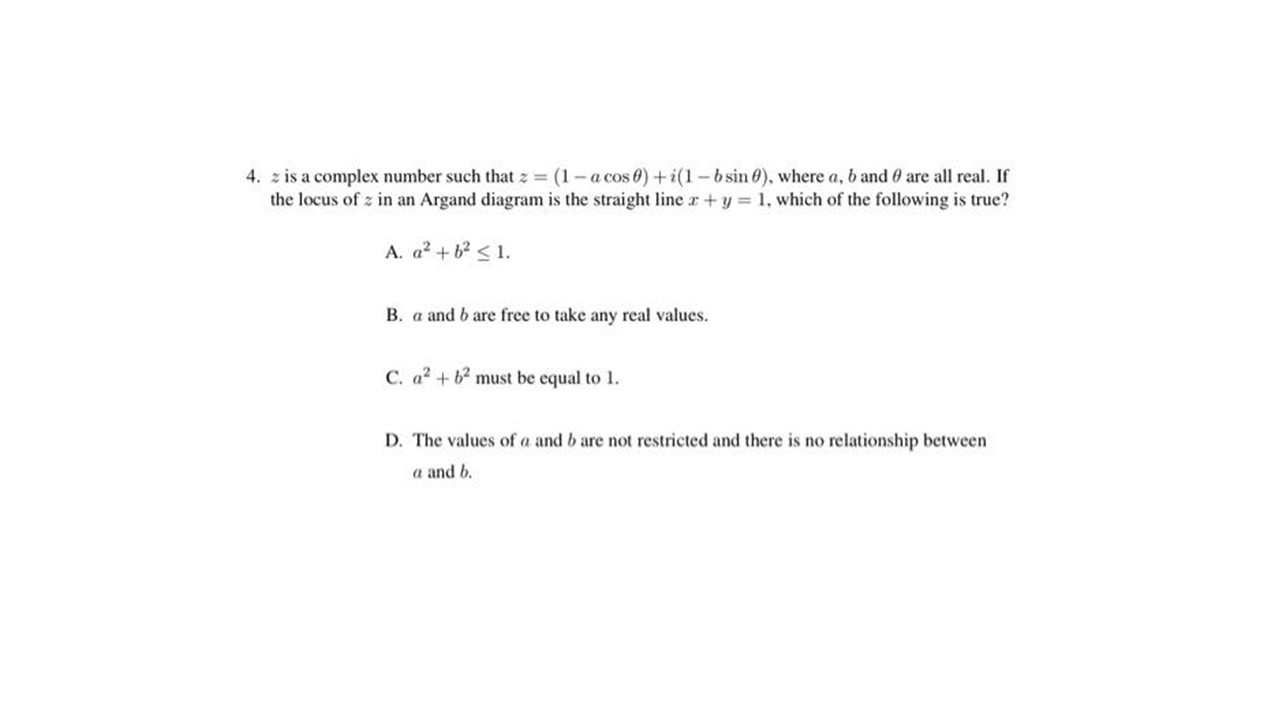 Solved 4. z is a complex number such that | Chegg.com