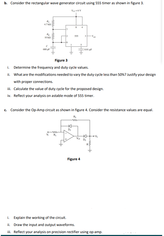 Solved b. Consider the rectangular wave generator circuit | Chegg.com