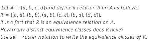 Solved Let A = {a,b,c,d) and define a relation Ron A as | Chegg.com