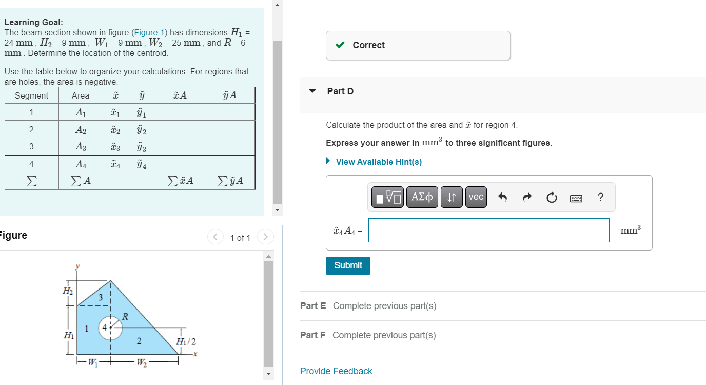 Solved Learning Goal: The beam section shown in figure | Chegg.com