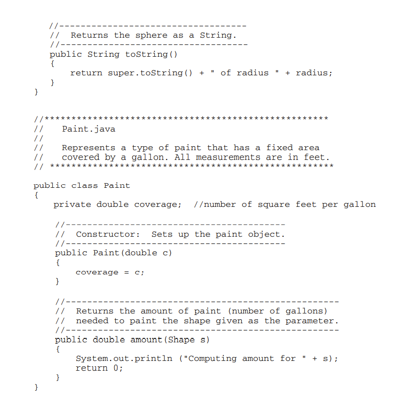 Solved Exercise 2 -- Painting Shapes – the formula for the | Chegg.com