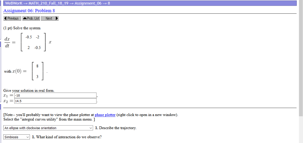 Solved WeBWorK → MATH-210-Fall-18-19 Assignment 06: Problem | Chegg.com