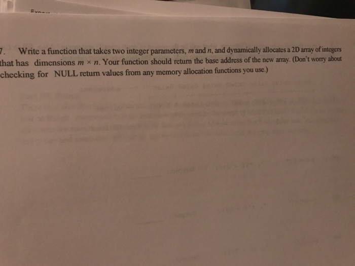 Solved 7 Write A Function That Takes Two Integer 7492