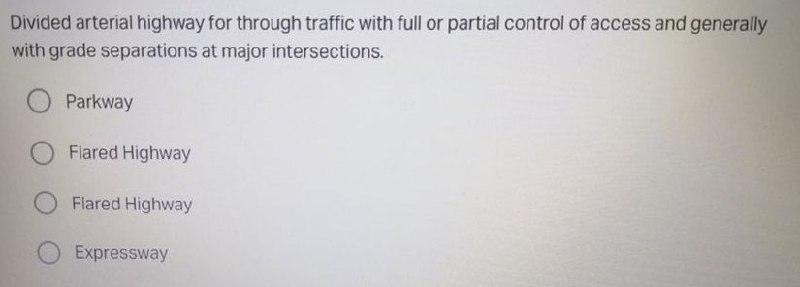 Solved Divided arterial highway for through traffic with | Chegg.com