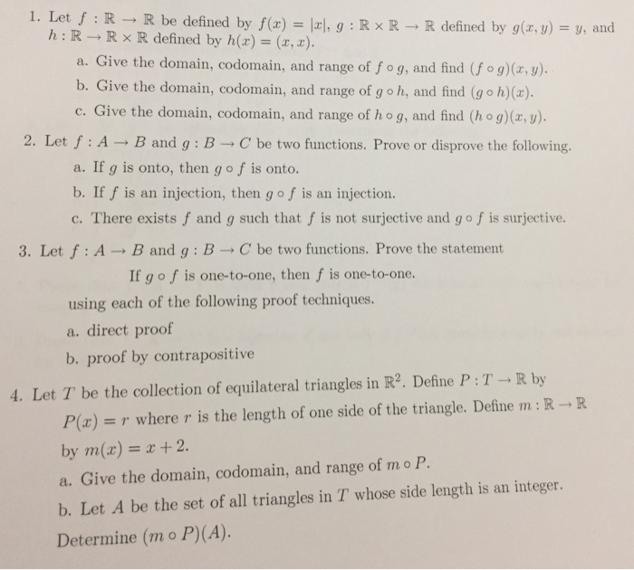 Solved 1. Let f R-R be defined by f(x) r, g:RxR - R defined | Chegg.com