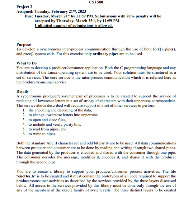 Project 2 Assigned: Tuesday, February 21tst ,2023 | Chegg.com