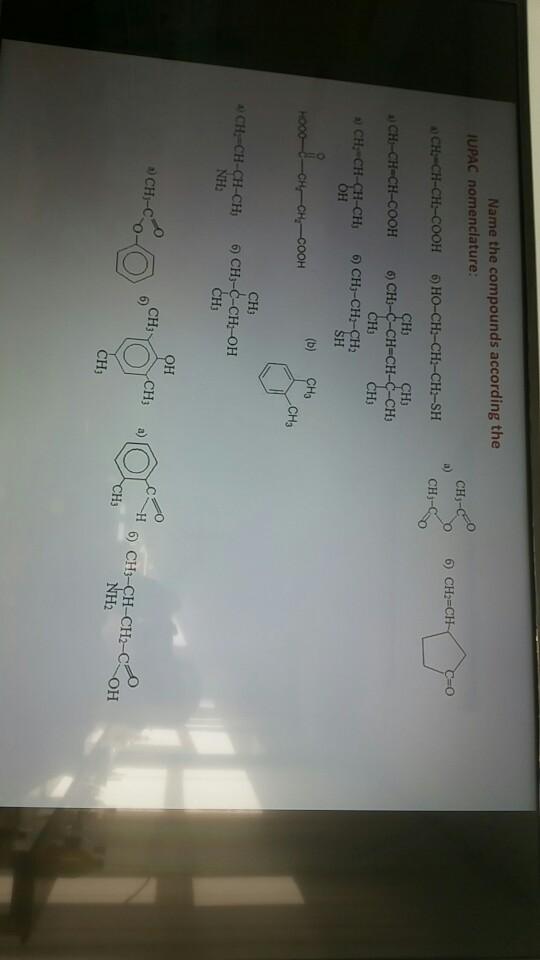 Solved Name the compounds according the IUPAC nomenclature: | Chegg.com