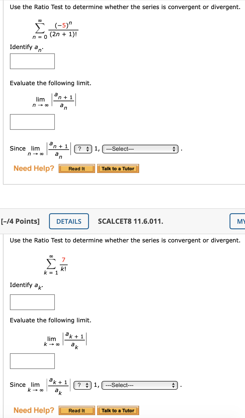 Solved Use the Ratio Test to determine whether the series is | Chegg.com