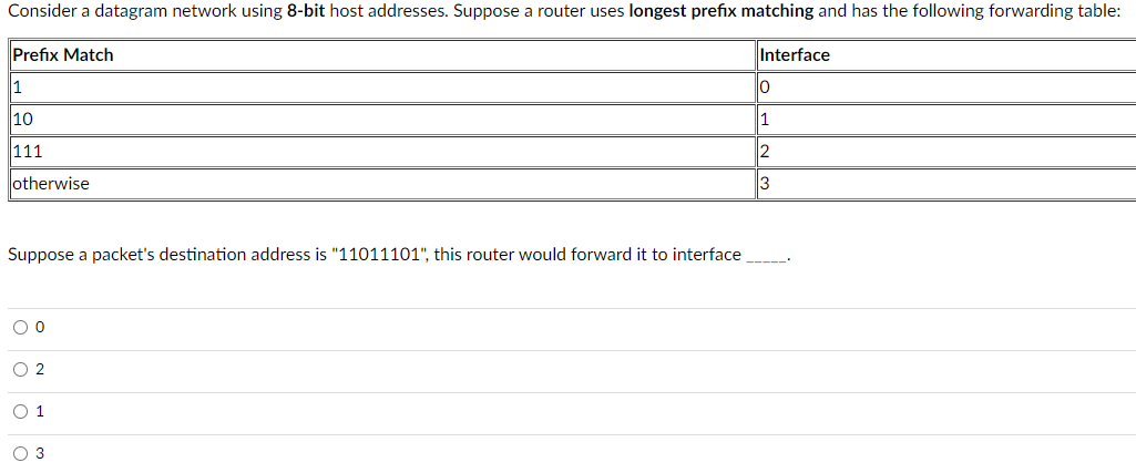 Solved Consider a datagram network using 8-bit host | Chegg.com