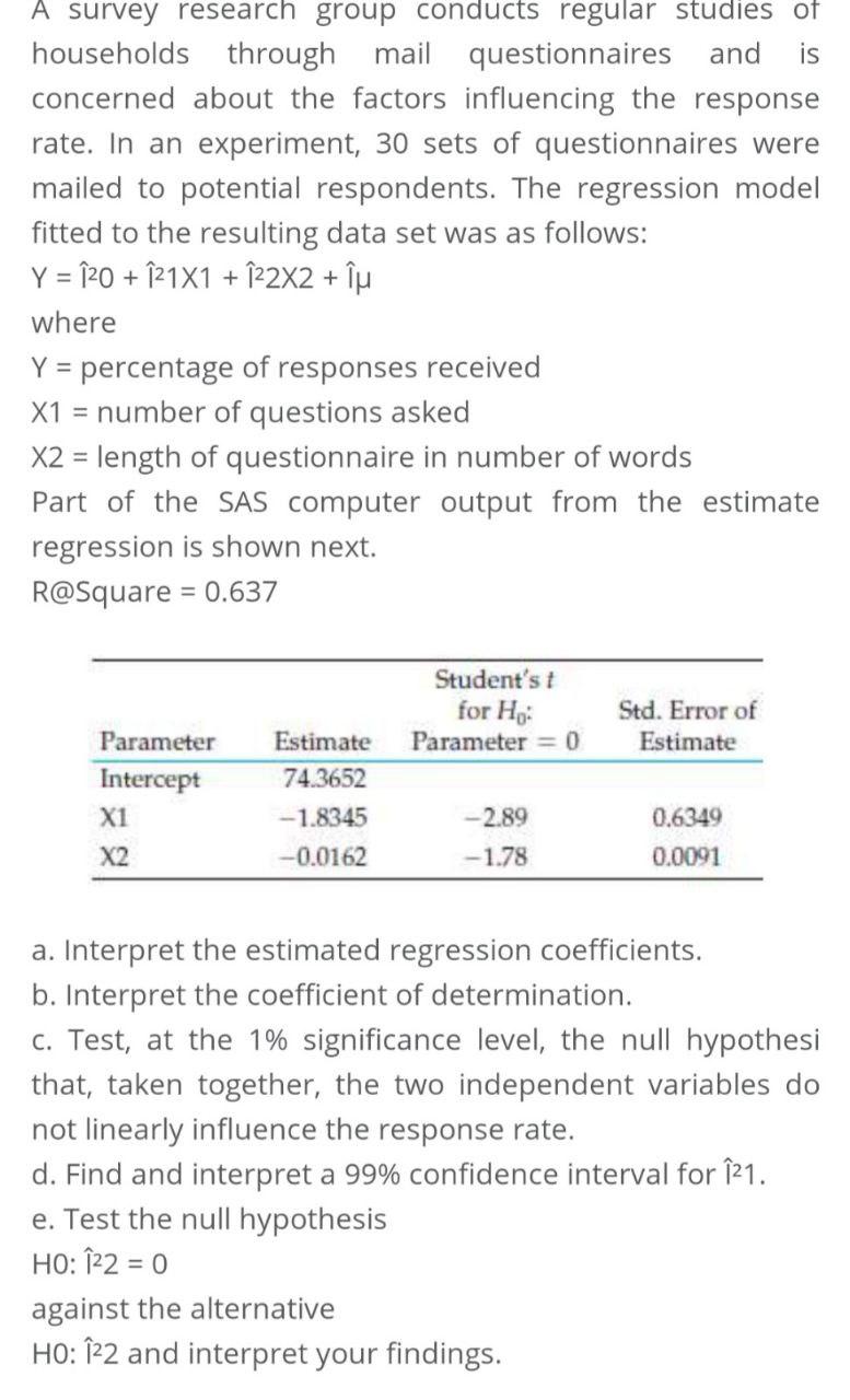 Solved + A survey research group conducts regular studies of | Chegg.com