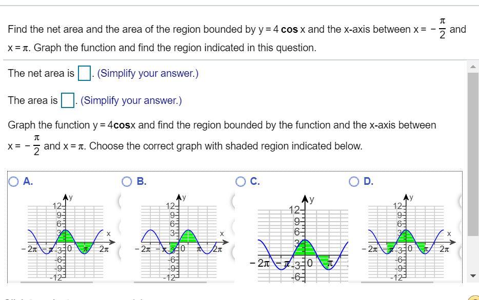 Solved Find The Net Area And The Area Of The Region Bounded