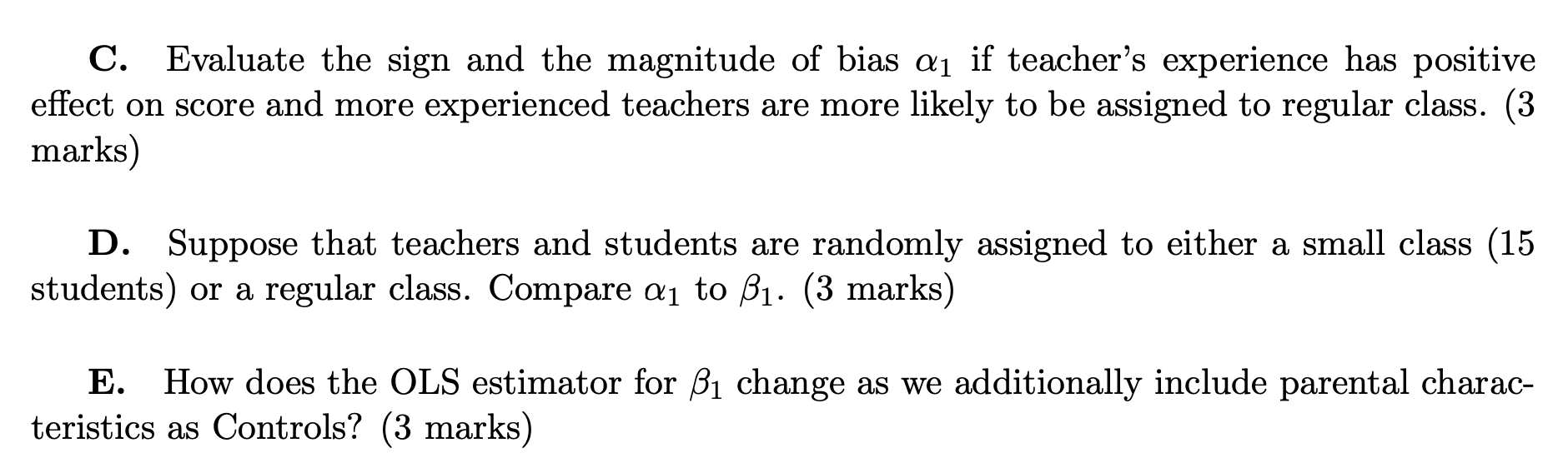 Solved We consider a randomized experiment, the Tennessee | Chegg.com