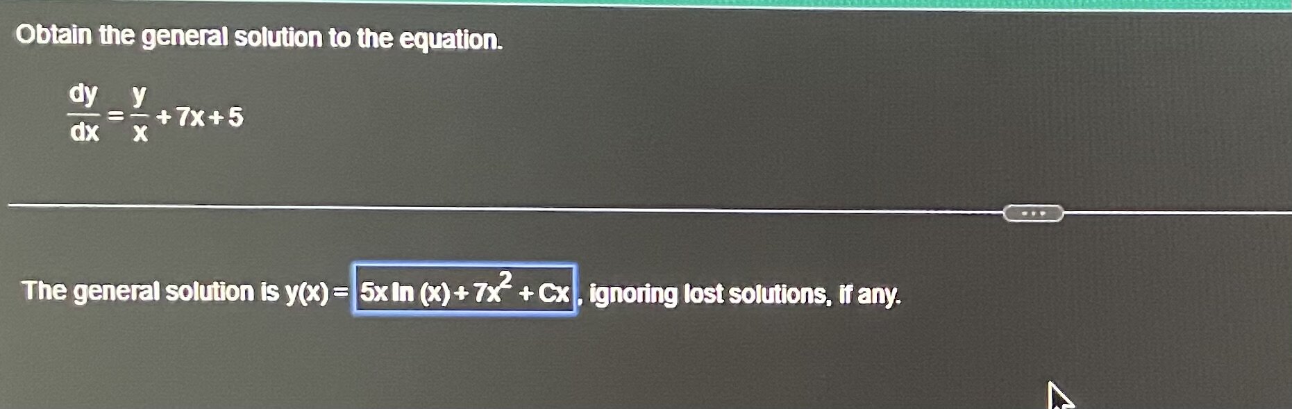 Solved Obtain the general solution to the equation. | Chegg.com