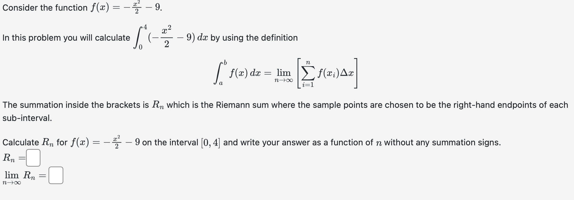 Solved Consider the function f(x)=−2x2−9 In this problem you | Chegg.com