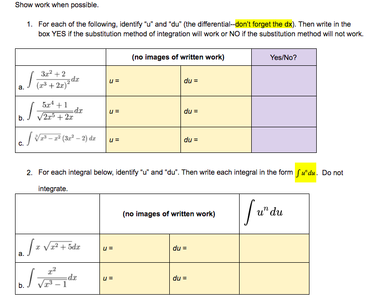 Solved Show work when possible. 1. For each of the | Chegg.com