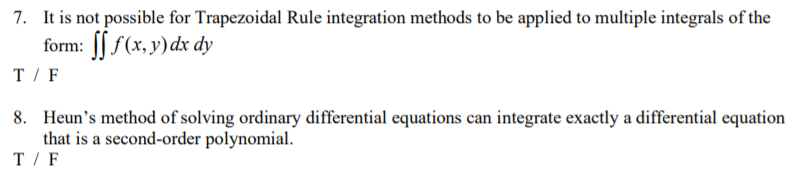 Solved 7. It is not possible for Trapezoidal Rule | Chegg.com