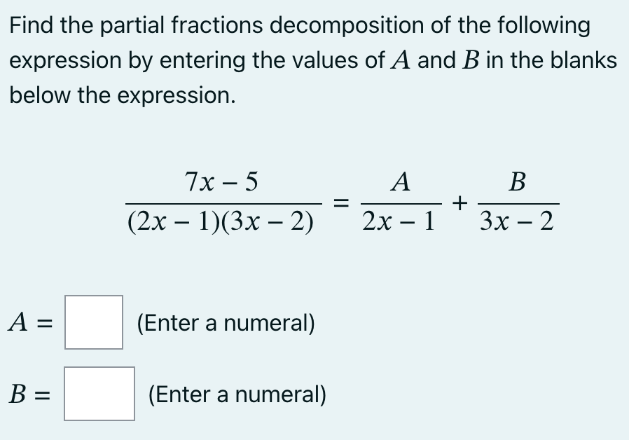 Solved Find the partial fractions decomposition of the | Chegg.com