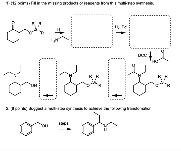 Solved 1) (12 points) Fill in the missing products or | Chegg.com