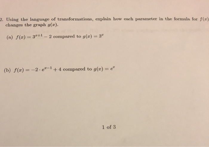 Solved 2. Using the language of transformations, explain how | Chegg.com