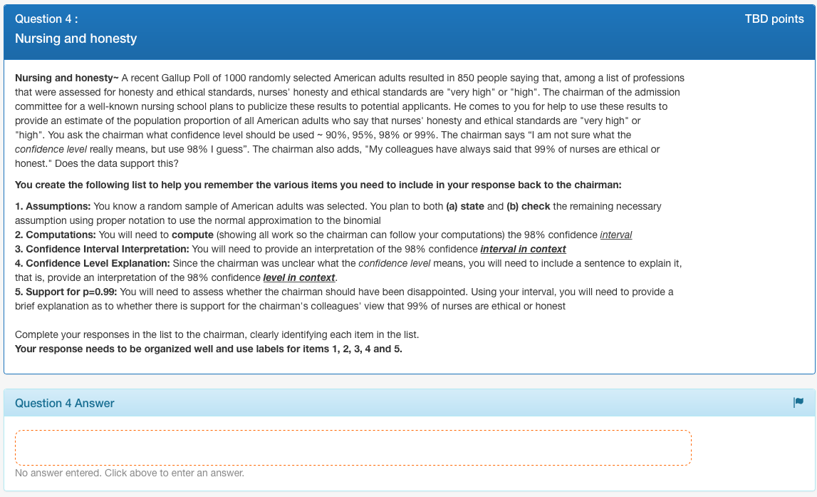 Solved TBD points Question 4 : Nursing and honesty Nursing | Chegg.com