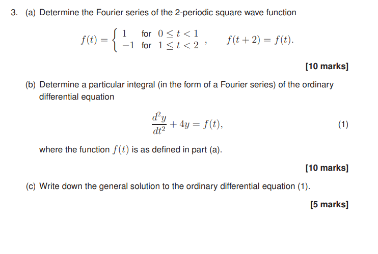 Solved (a) Determine the Fourier series of the 2-periodic | Chegg.com