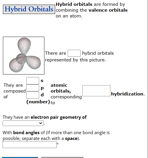 Solved Hybrid OrbitalsHybrid orbitals are formed bycombining | Chegg.com