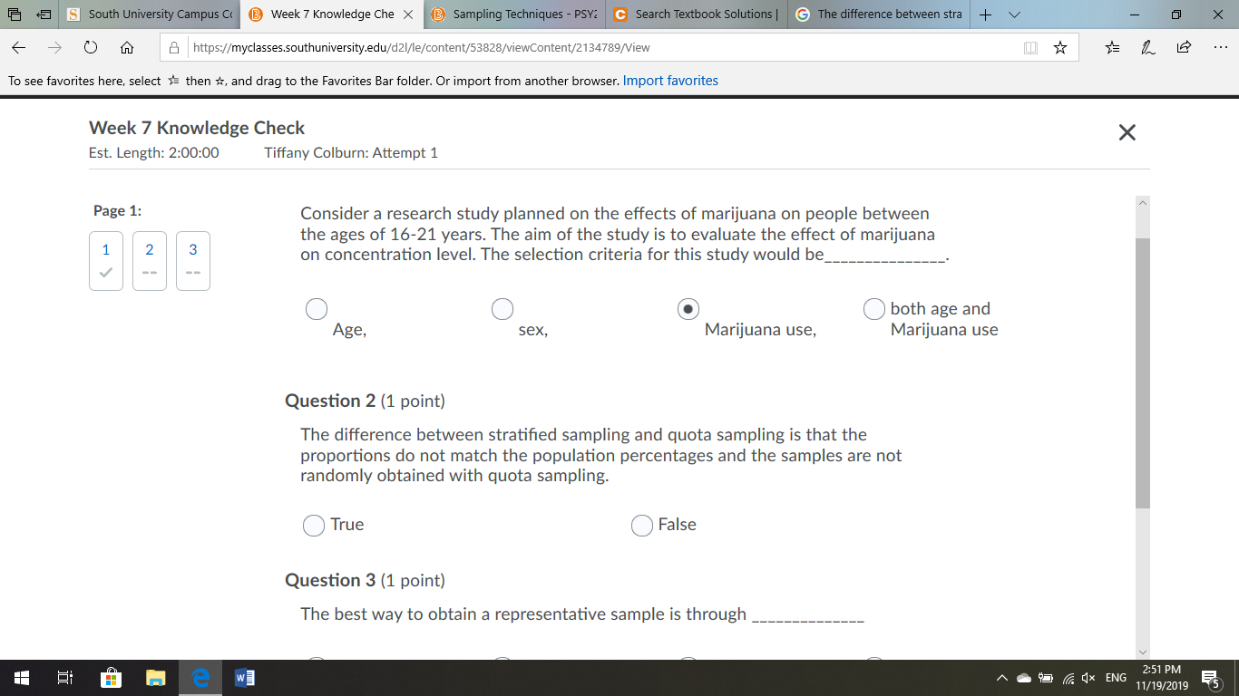 Solved 6 5 S South University Campus a Week 7 Knowledge Che | Chegg.com