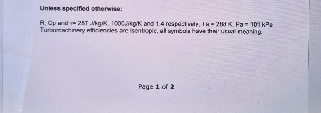 Solved R,Cp and γ=287 J/kg/K,1000 J/kg/K and 1.4 | Chegg.com