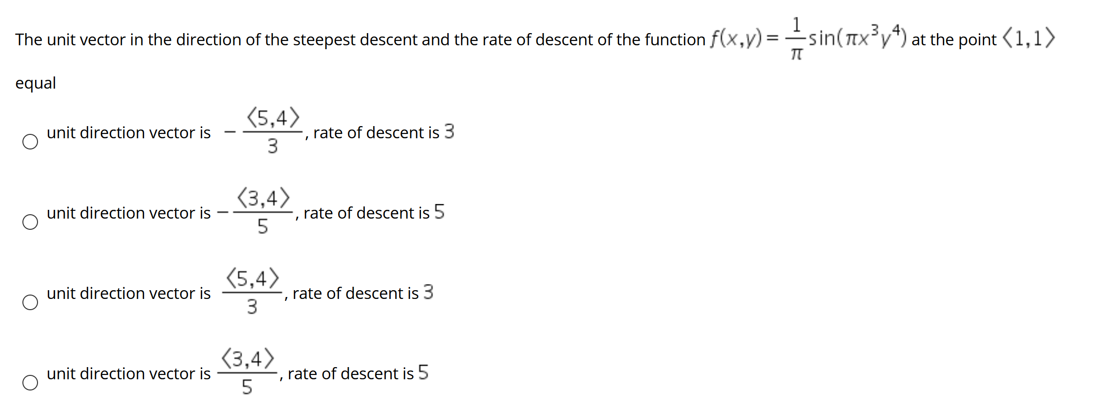 Solved The unit vector in the direction of the steepest | Chegg.com