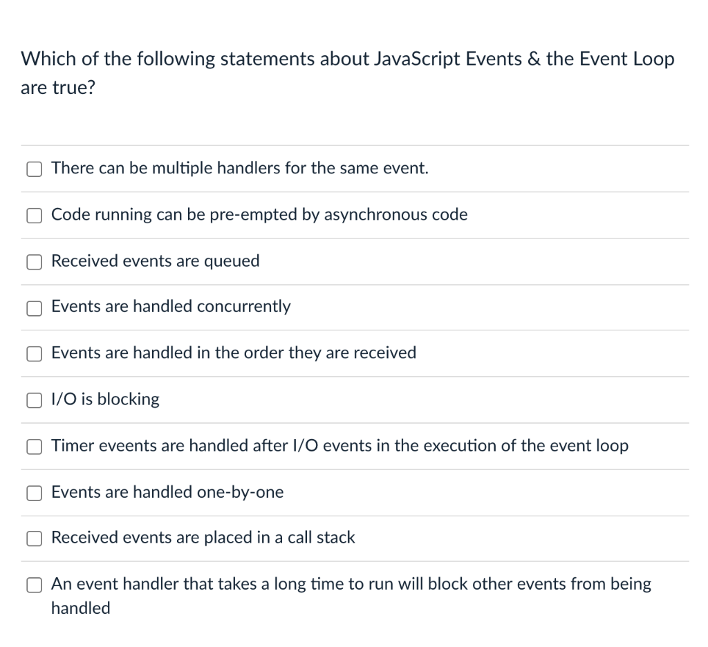 Solved Which of the following statements about JavaScript | Chegg.com