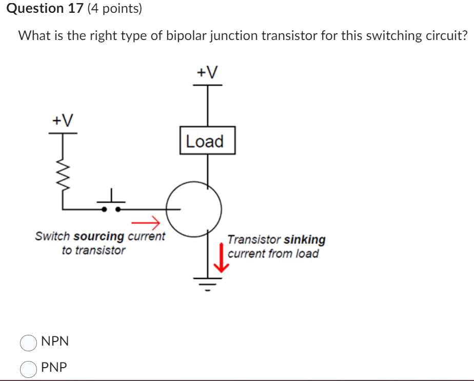 Solved What is the right type of bipolar junction transistor | Chegg.com