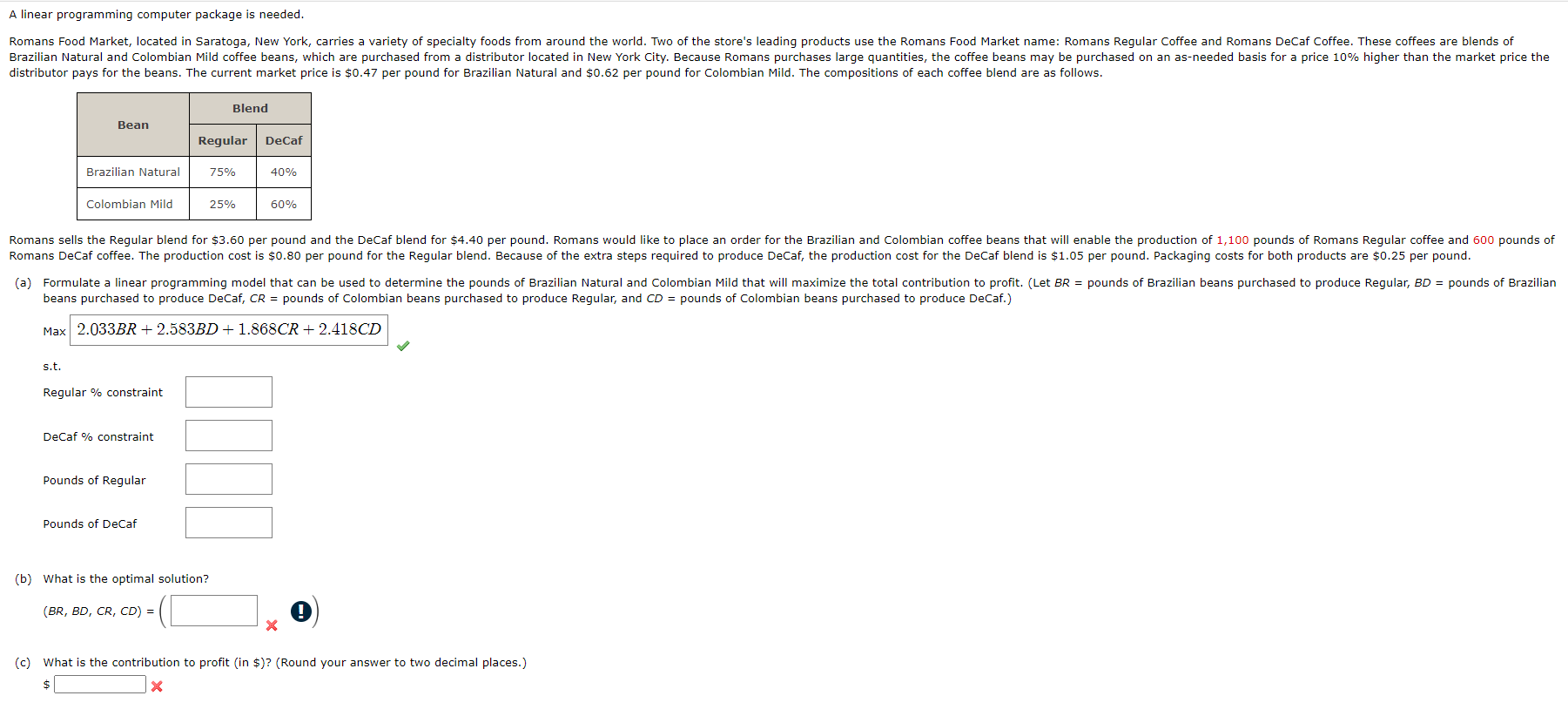 Solved A linear programming computer package is | Chegg.com