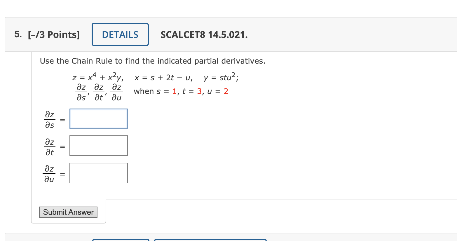 Solved 5. [-/3 Points] DETAILS SCALCET8 14.5.021. Use the | Chegg.com