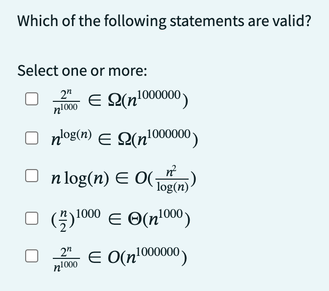 Which of the following statements are valid? Select | Chegg.com