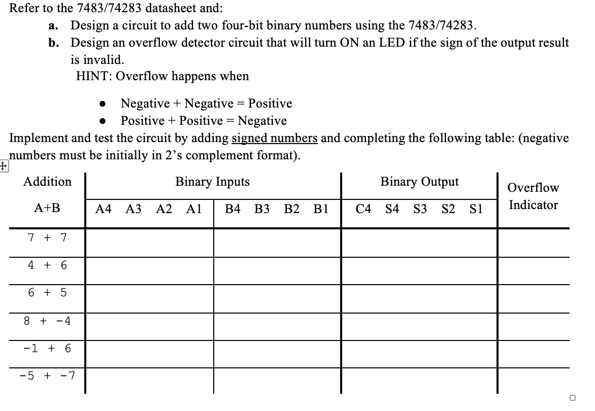 Solved Refer To The 7483 74283 Datasheet And A Design A Chegg