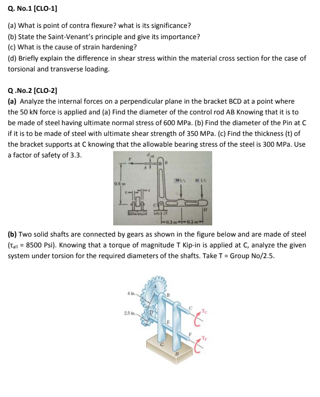 Solved (a) What is point of contra flexure? what is its | Chegg.com