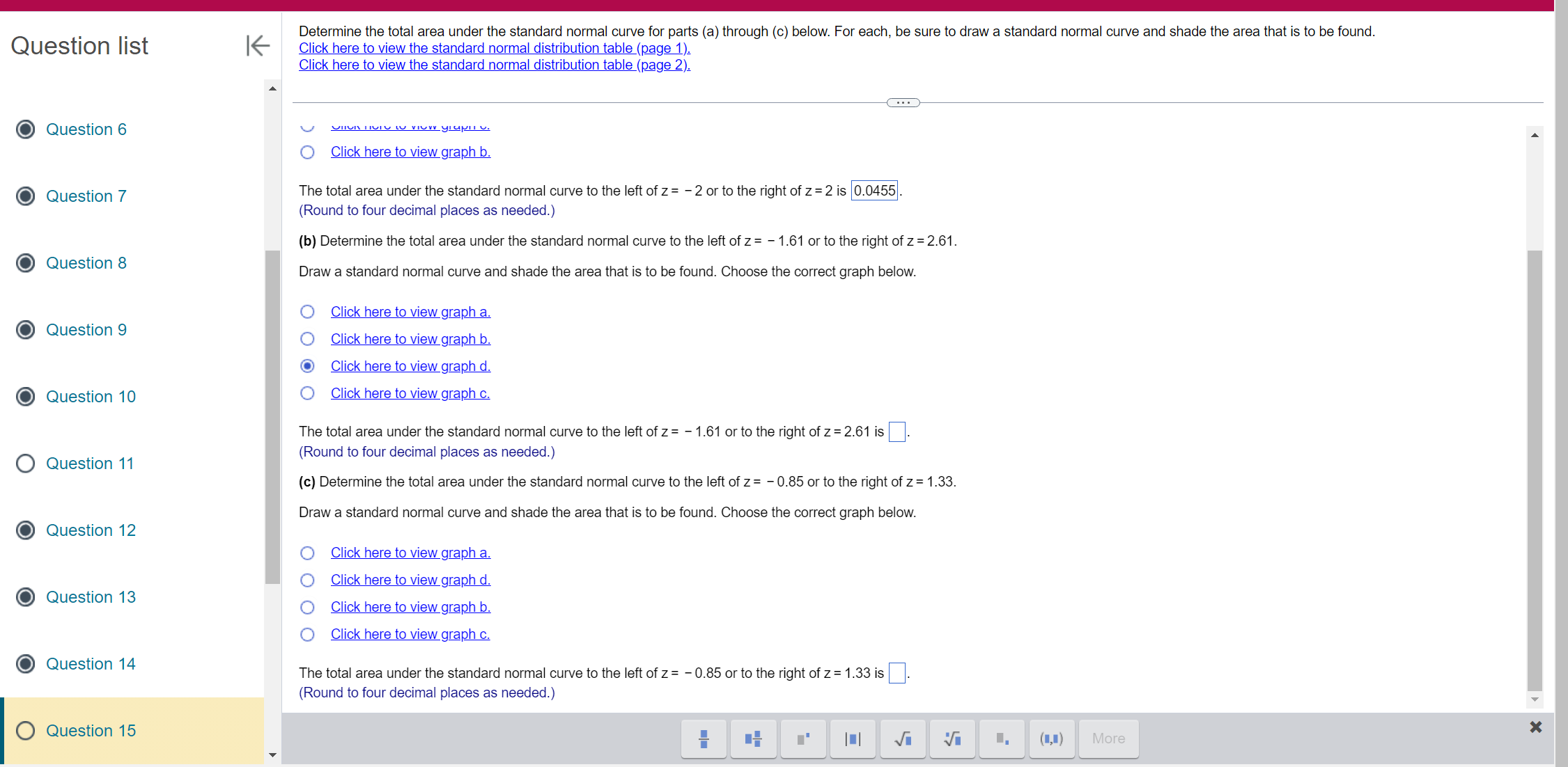 Solved Click here to view the standard normal distribution | Chegg.com