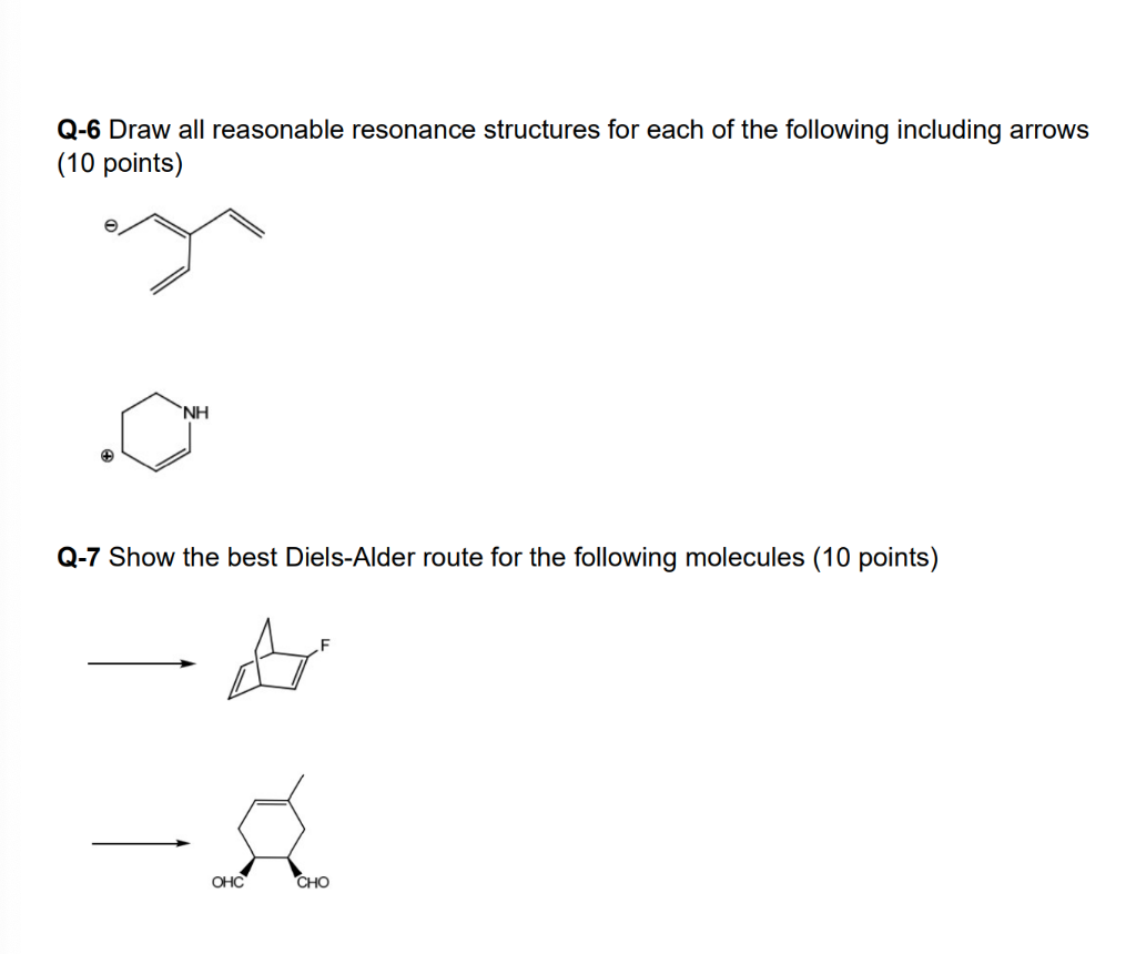 Solved Q-6 Draw all reasonable resonance structures for each | Chegg.com