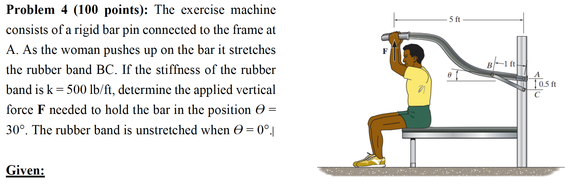 Solved Problem 4 (100 points): The exercise machine consists | Chegg.com