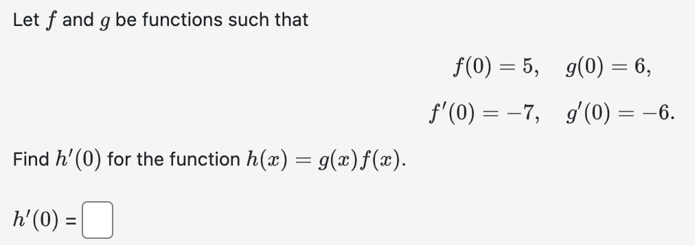 Solved Let f and g be functions such that | Chegg.com