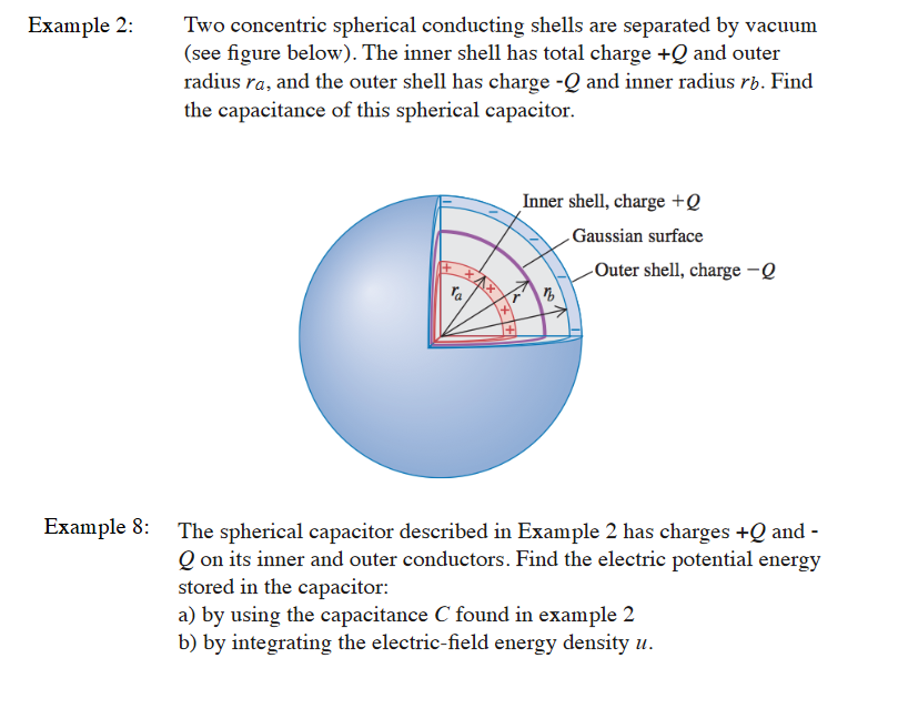 Solved Example 2: Two concentric spherical conducting shells | Chegg.com