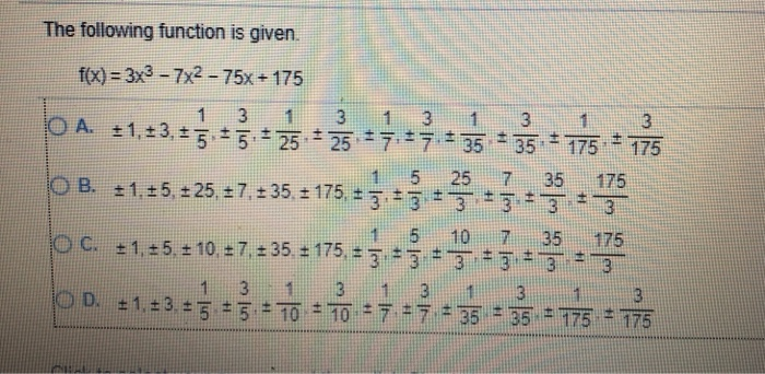 Solved The following function is given. f(x)=x3-5x2-9x + 45 | Chegg.com