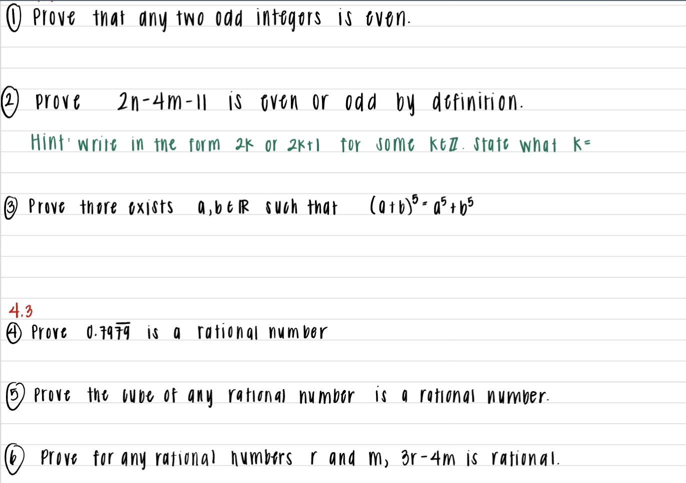 Solved 1 Prove That Any Two Odd Integers Is Even 2