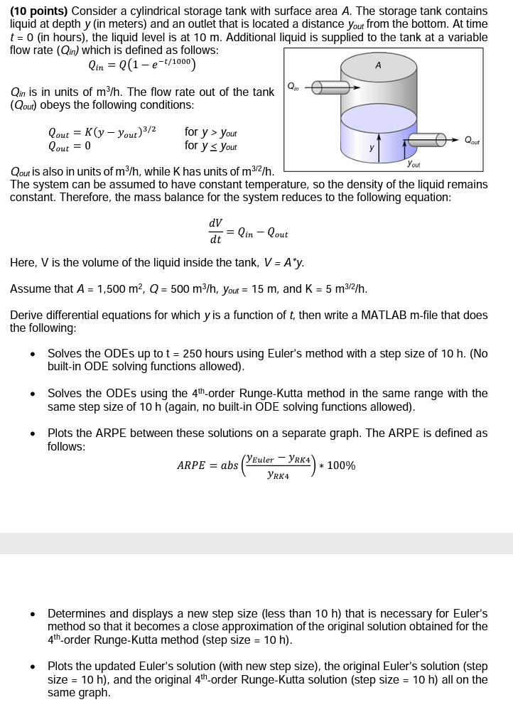 (10 points) Consider a cylindrical storage tank with | Chegg.com